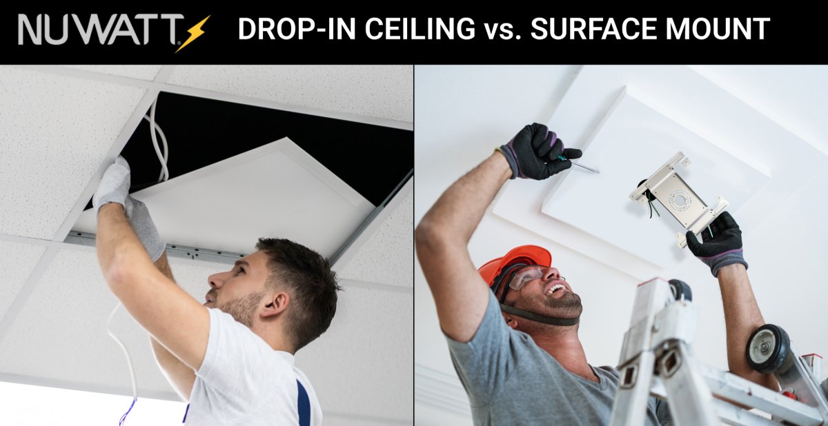 Understanding LED Panels: Drop-In Ceiling vs. Surface Mount