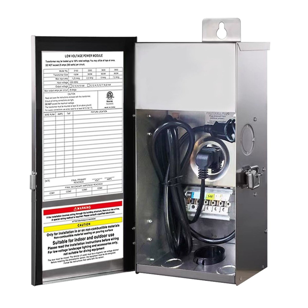 150W Outdoor Transformer for Landscape Lighting, 12-15V Multi-tap