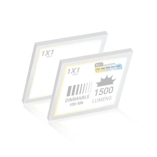 1x1 FT 12" Square LED Surface Mount Panel | White | NuWatt