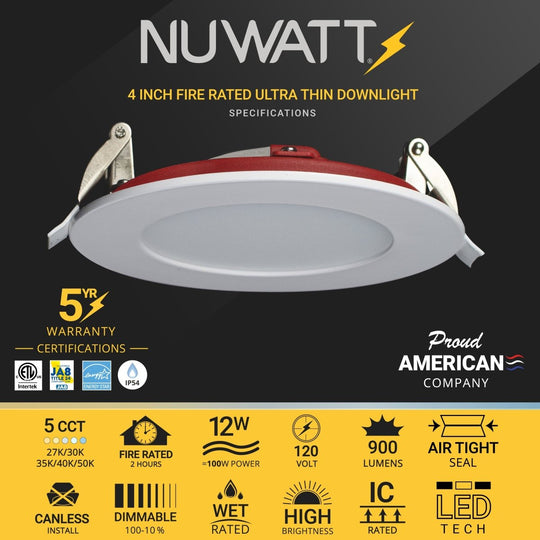 Fire Rated LED Recessed Lighting | NuWatt Lighting
