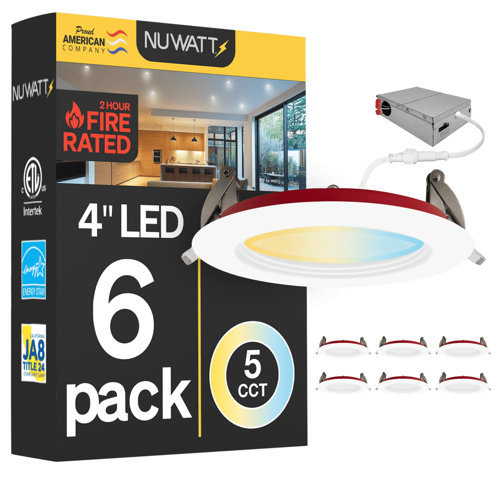 4" 2 Hour FIRE RATED LED Baffle Trim Recessed Light | NuWatt