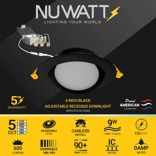 Black Recessed Lighting | NuWatt Lighting - USA Company