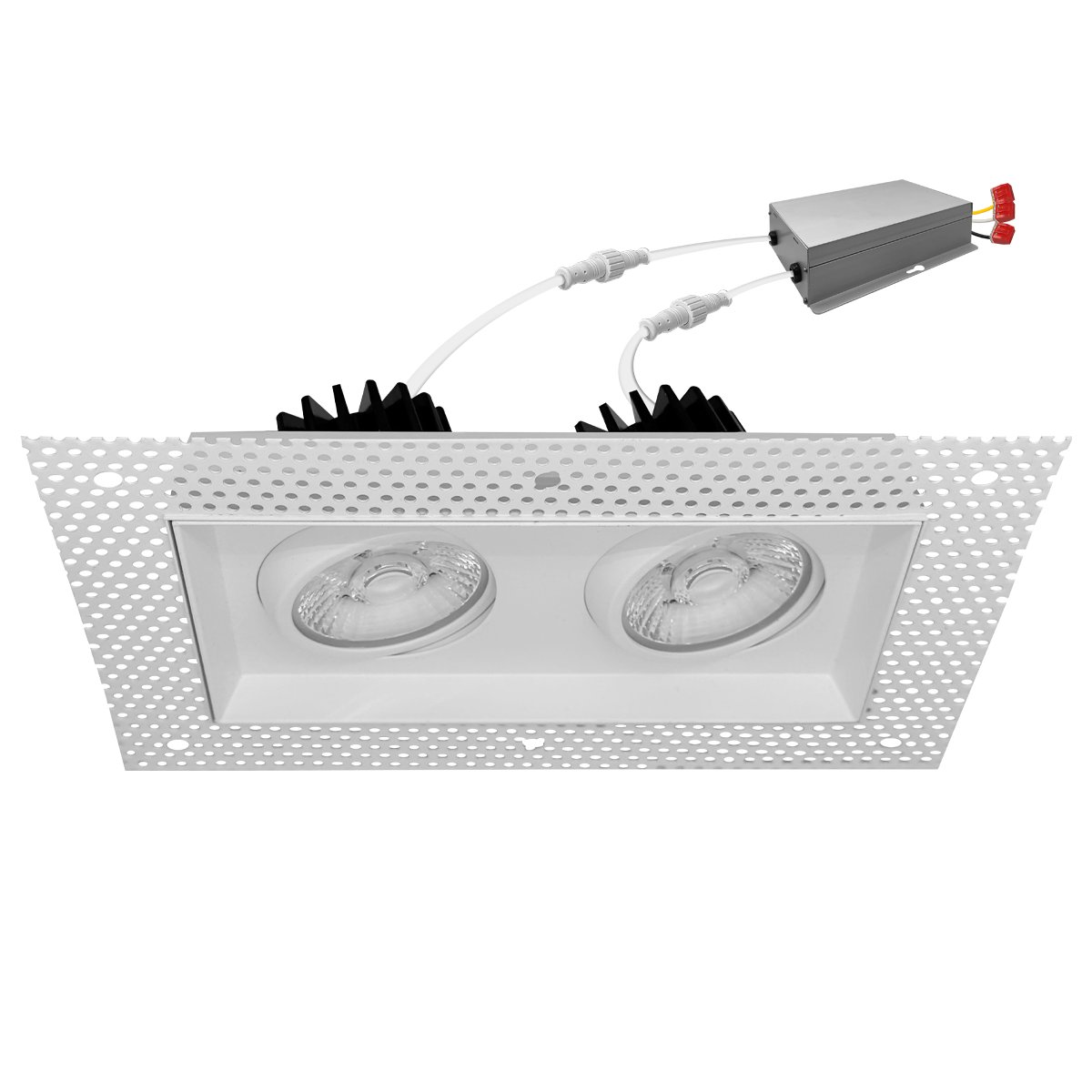 4 Inch Square Gimbal Double Head Trimless Recessed Lighting | NuWatt