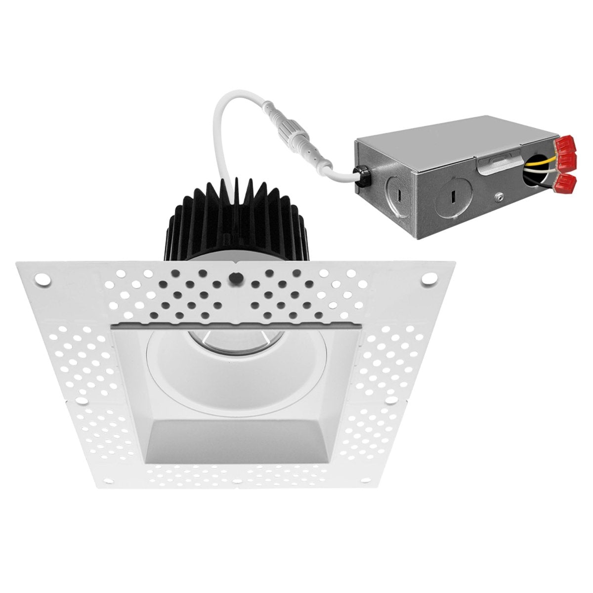 4 Inch White Square Trimless Recessed Lighting - 15W - 1,000 Lumens