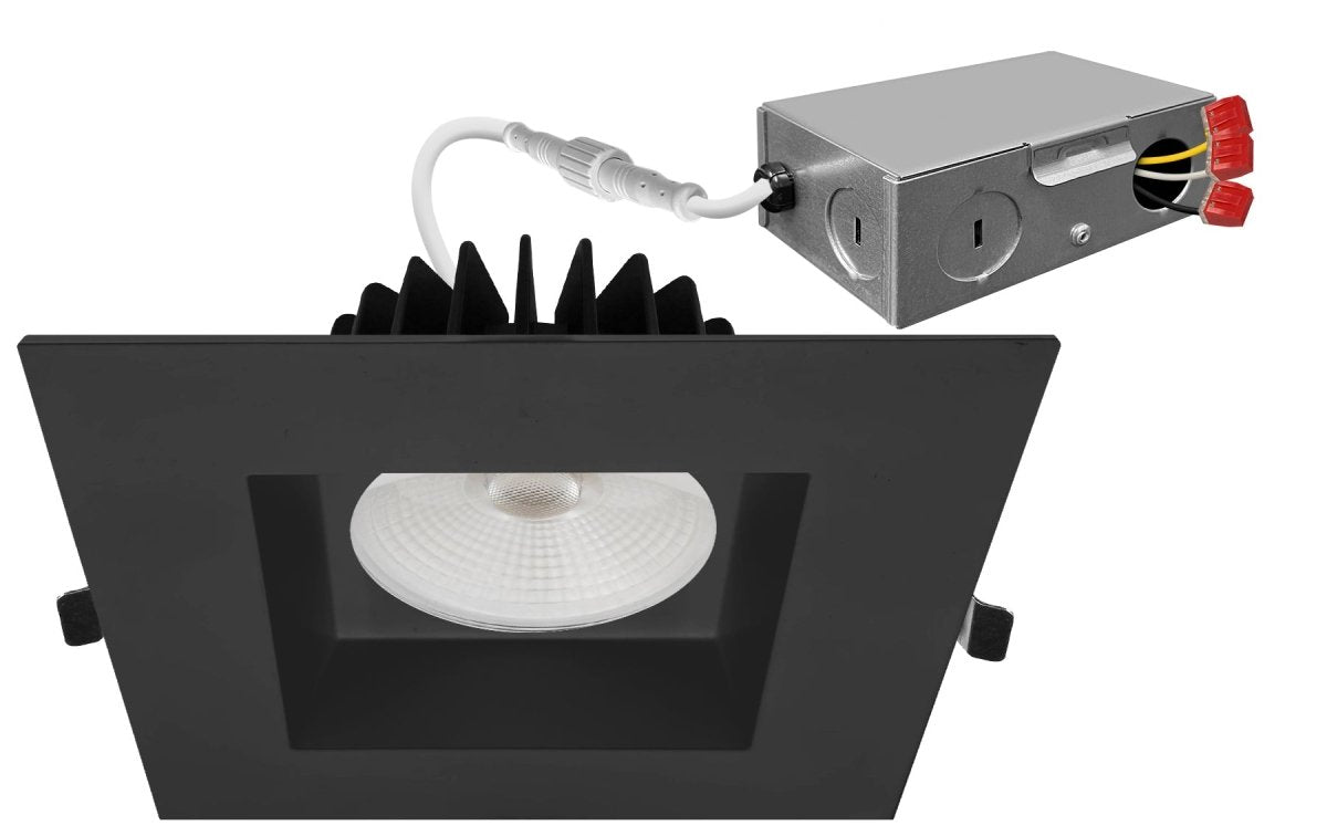 6" Anti-Glare Black Square Regressed Recessed Downlight | NuWatt