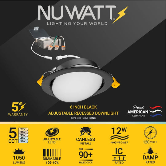 Black Recessed Lighting | NuWatt Lighting - USA Company