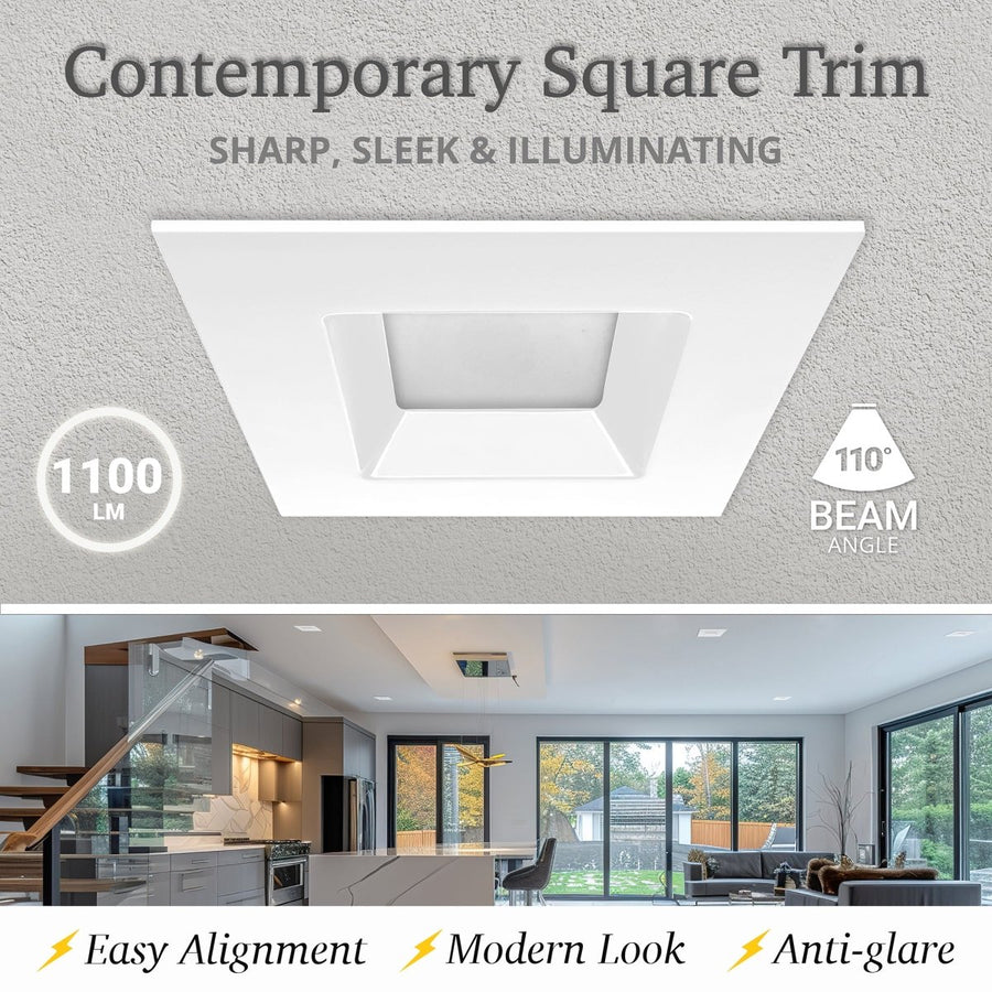 6" White Square Retrofit LED Recessed Downlight | NuWatt