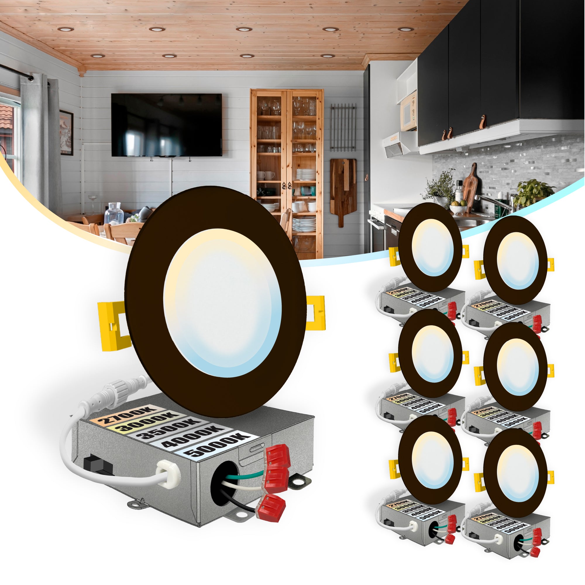 3" Bronze Round Slim LED Recessed Lights | NuWatt