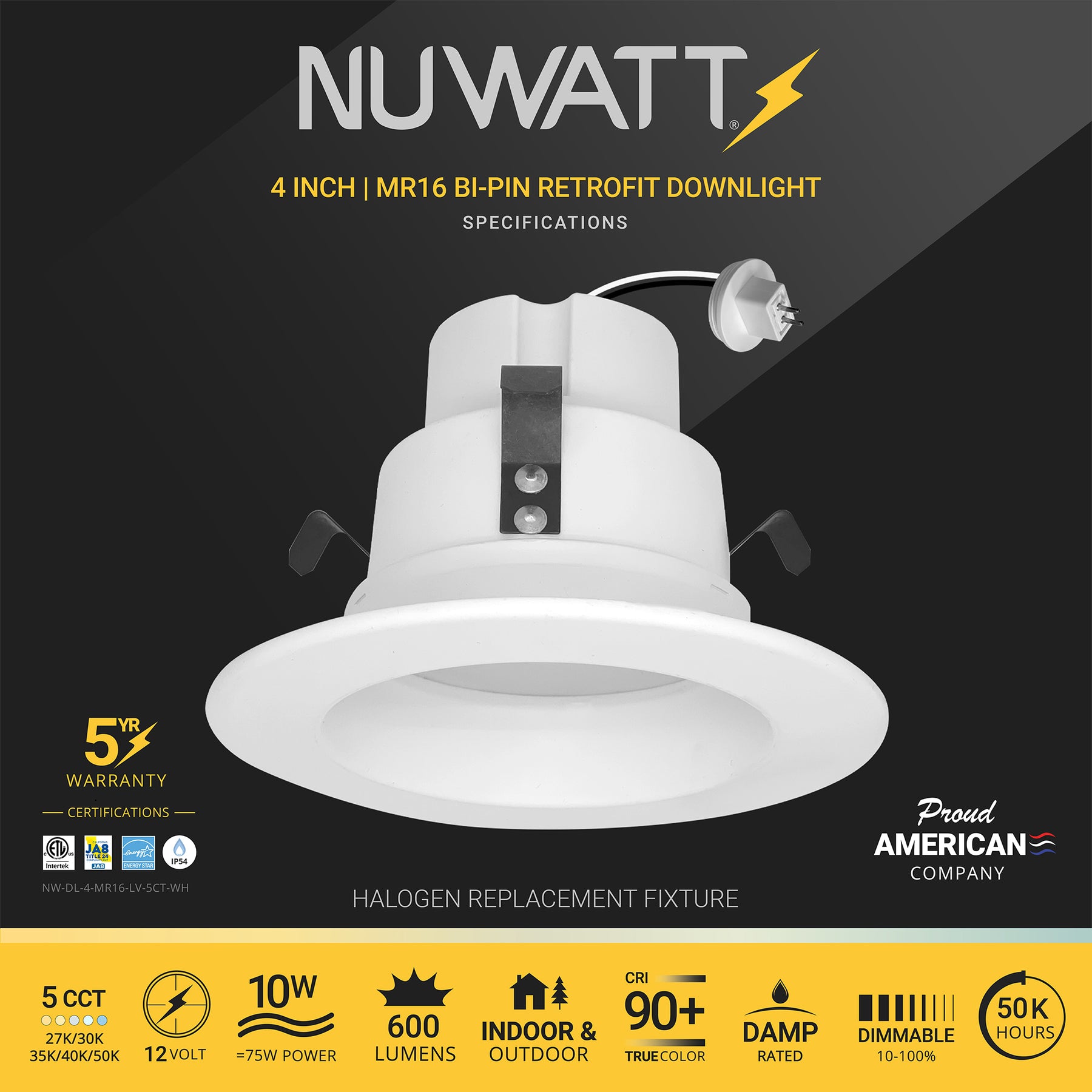 4" MR16 Retrofit LED 12V Recessed Light | NuWatt