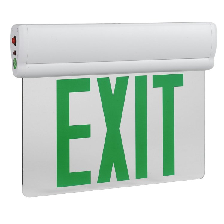 Emergency Exit Sign Green Edge Lit Double and Single Sided