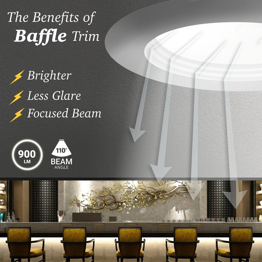4" 2 Hour FIRE RATED LED Baffle Trim Recessed Light | NuWatt