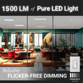 1x1 FT 12" Square LED Surface Mount Panel | Black | NuWatt