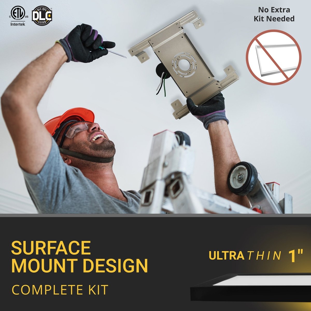 1x4 FT LED Surface Mount Panel (Black) | NuWatt Lighting