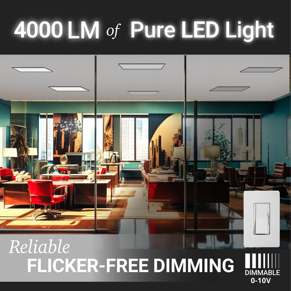 1x4 FT LED Surface Mount Panel (Black) | NuWatt Lighting