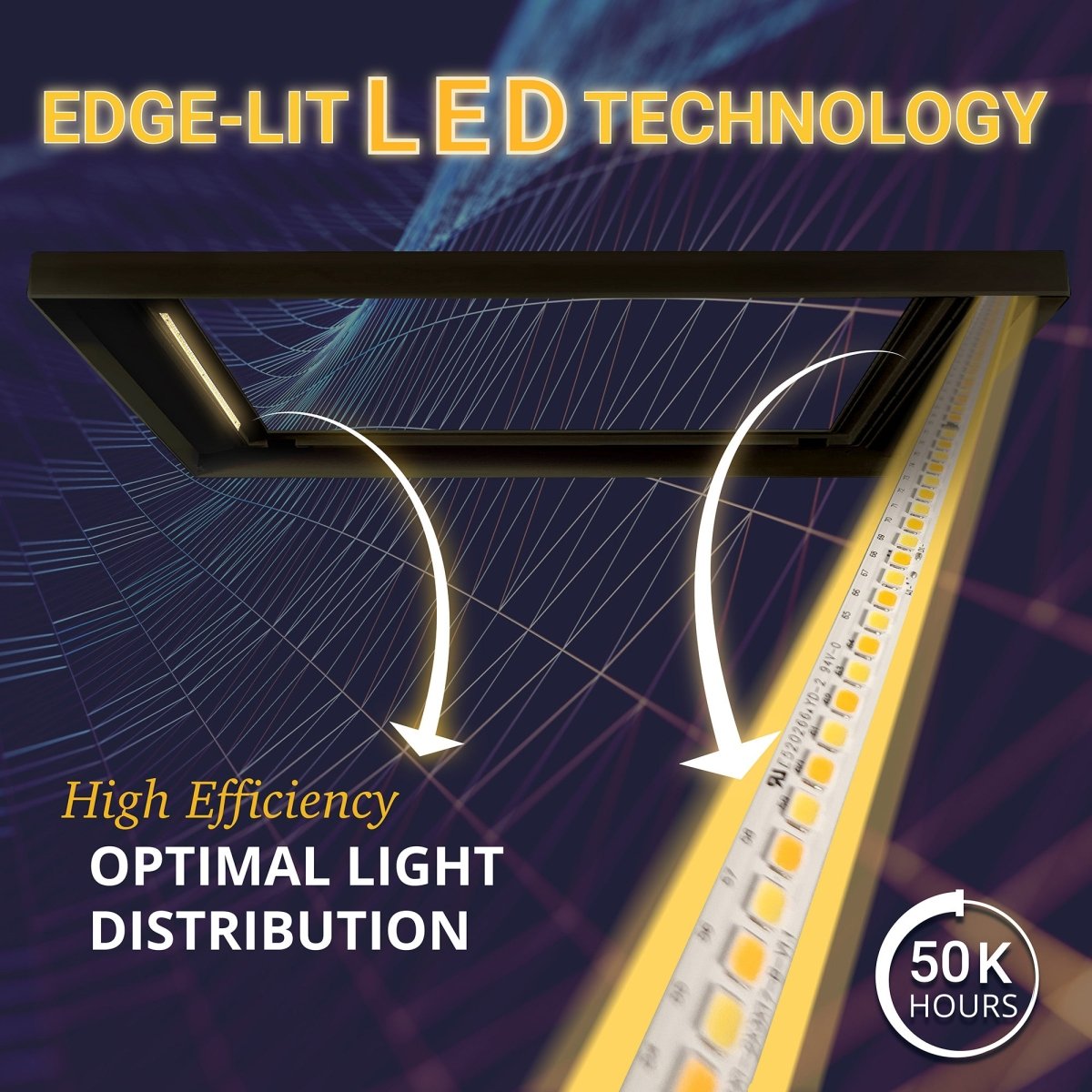 1x4 FT LED Surface Mount Panel (Black) | NuWatt Lighting