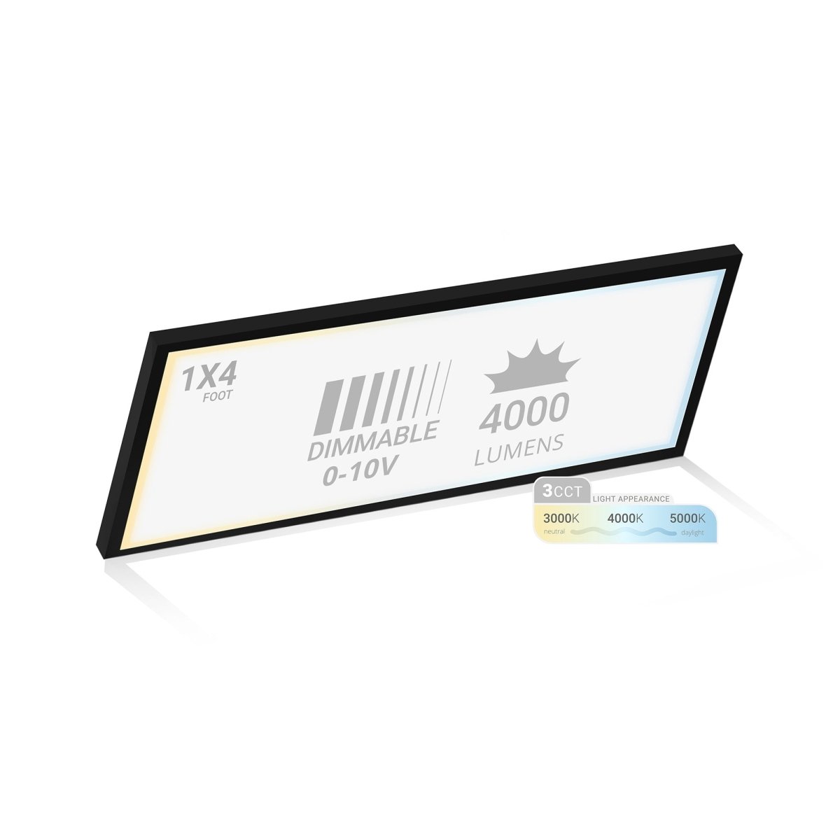 1x4 FT LED Surface Mount Panel (Black) | NuWatt Lighting