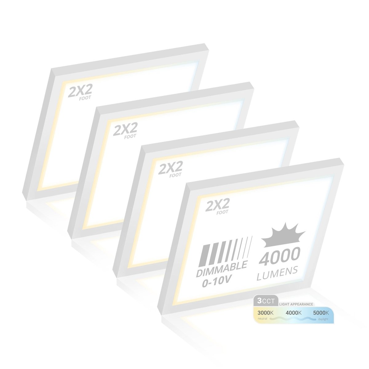 2x2 FT Square LED Surface Mount Panel (White) | NuWatt